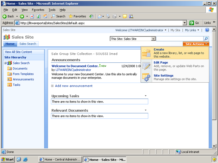 SOUSSI Imed Visual LAB : Sharepoint 2007 N : 5 - Administration de Microsoft® Office SharePoint ...