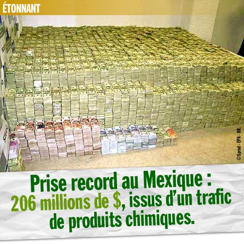 Prise record au Mexique : 206 millions de $, issus d un trafic de ...