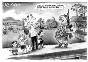 TS3 - Study of a cartoon about Gun Control - English in Gambier