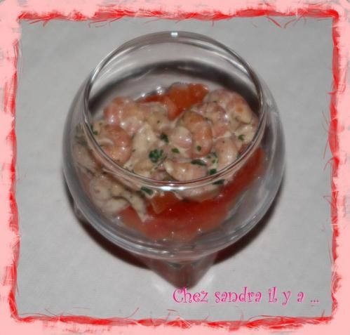 Tomate crevette en verrine - Sandra, maman et tellement plus