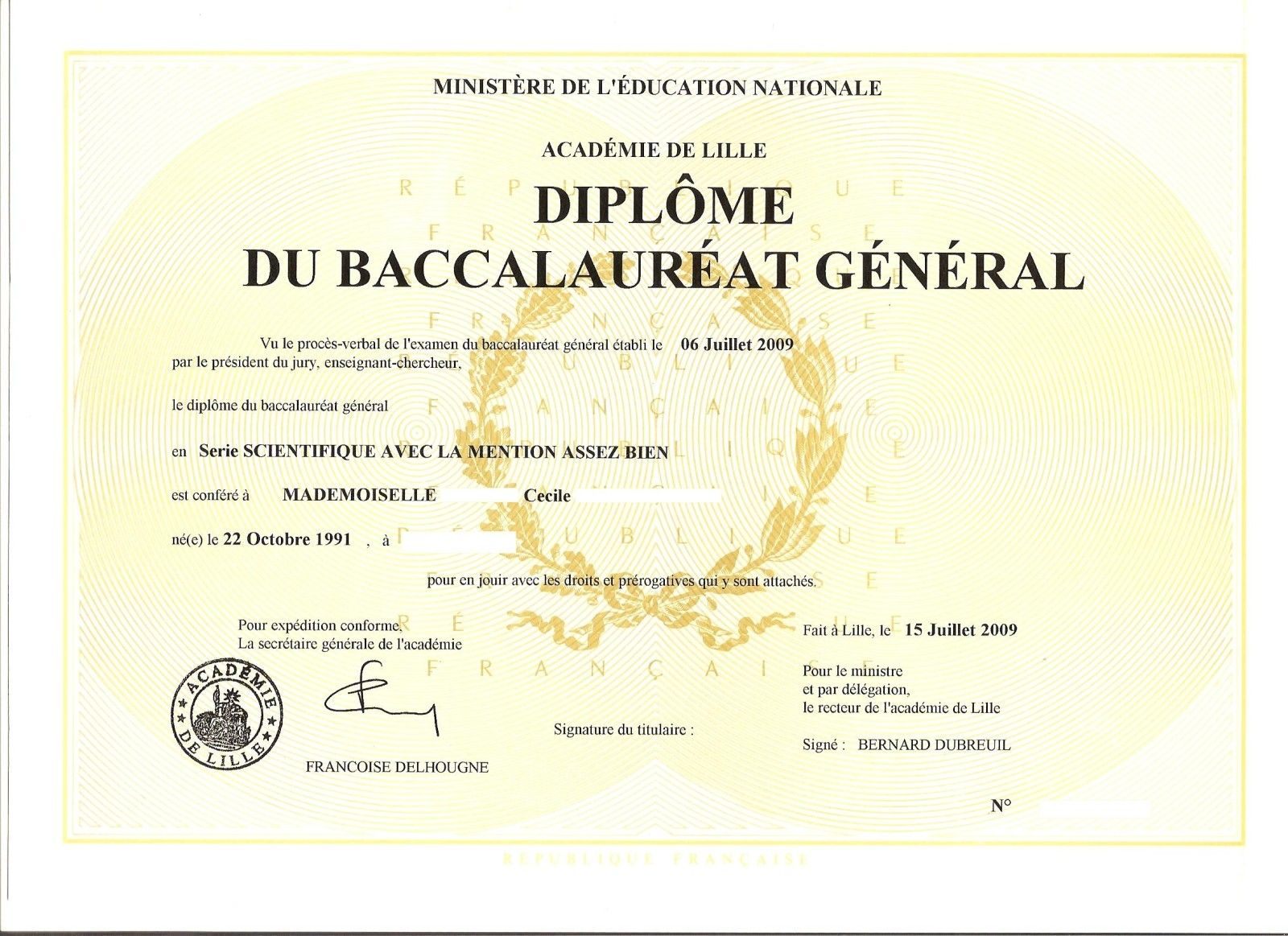 Diplôme du Baccalauréat - Le blog de Mathilda