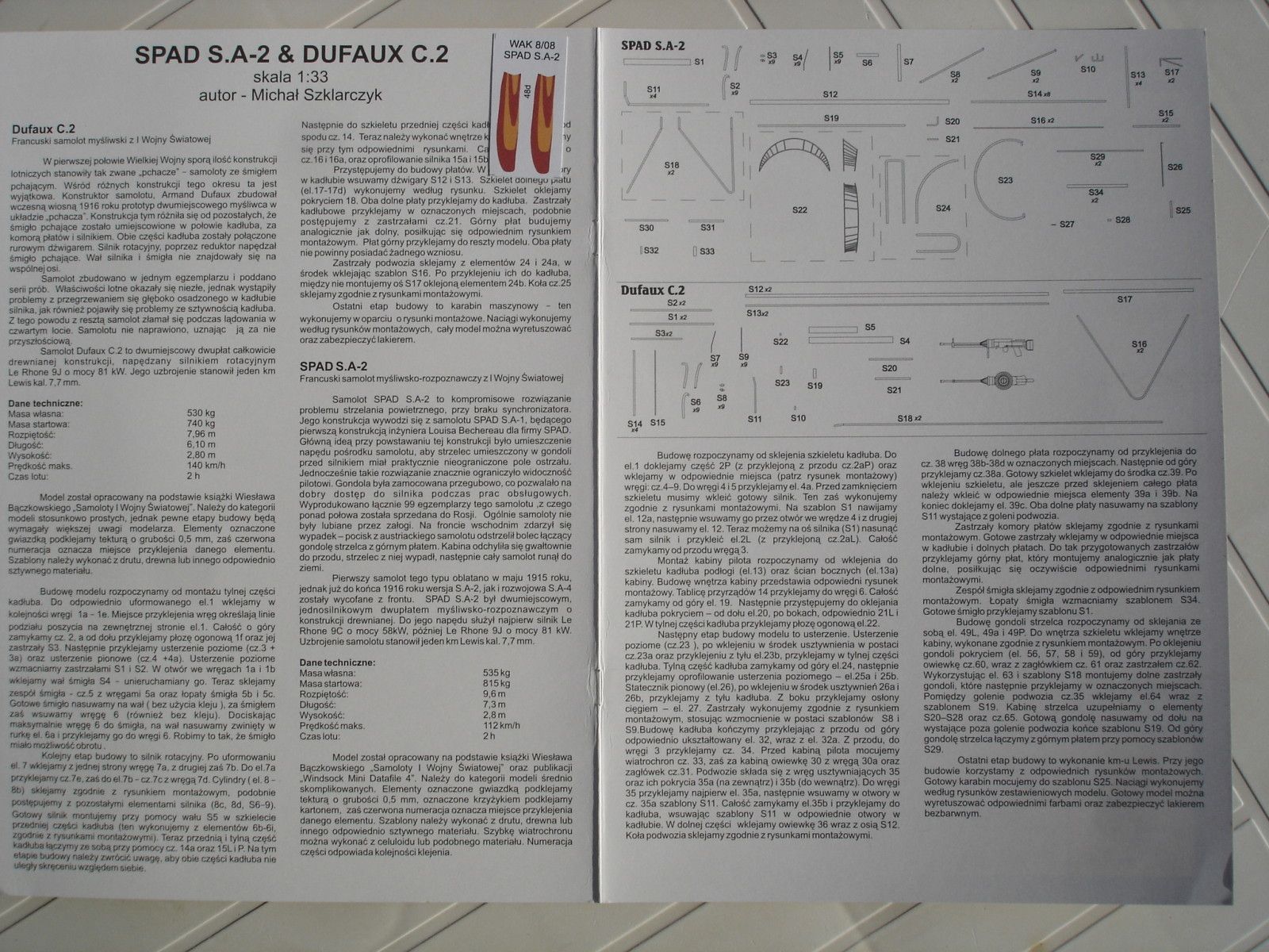SPAD S.A-2 - MAQUETTES PAPIER