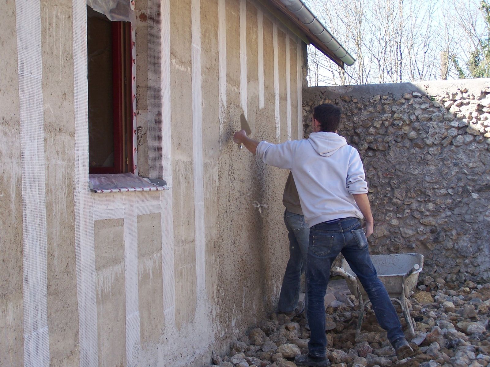 Le gobetis extérieur - Le blog de la maison écologique en paille