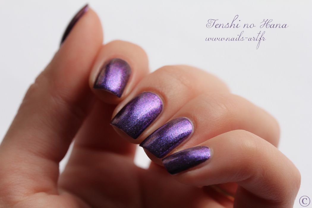 OPI – Grape…Set…Match - Nature Nails Nail Art by Tenshi no Hana