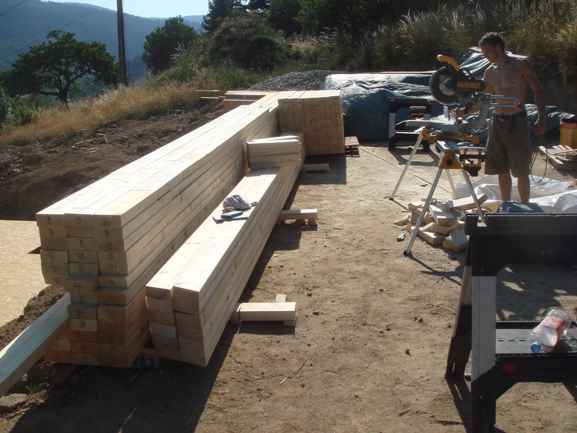 Découpes des chevrons - AUTO-CONSTRUCTION DE NOTRE MAISON OSSATURE-BOIS