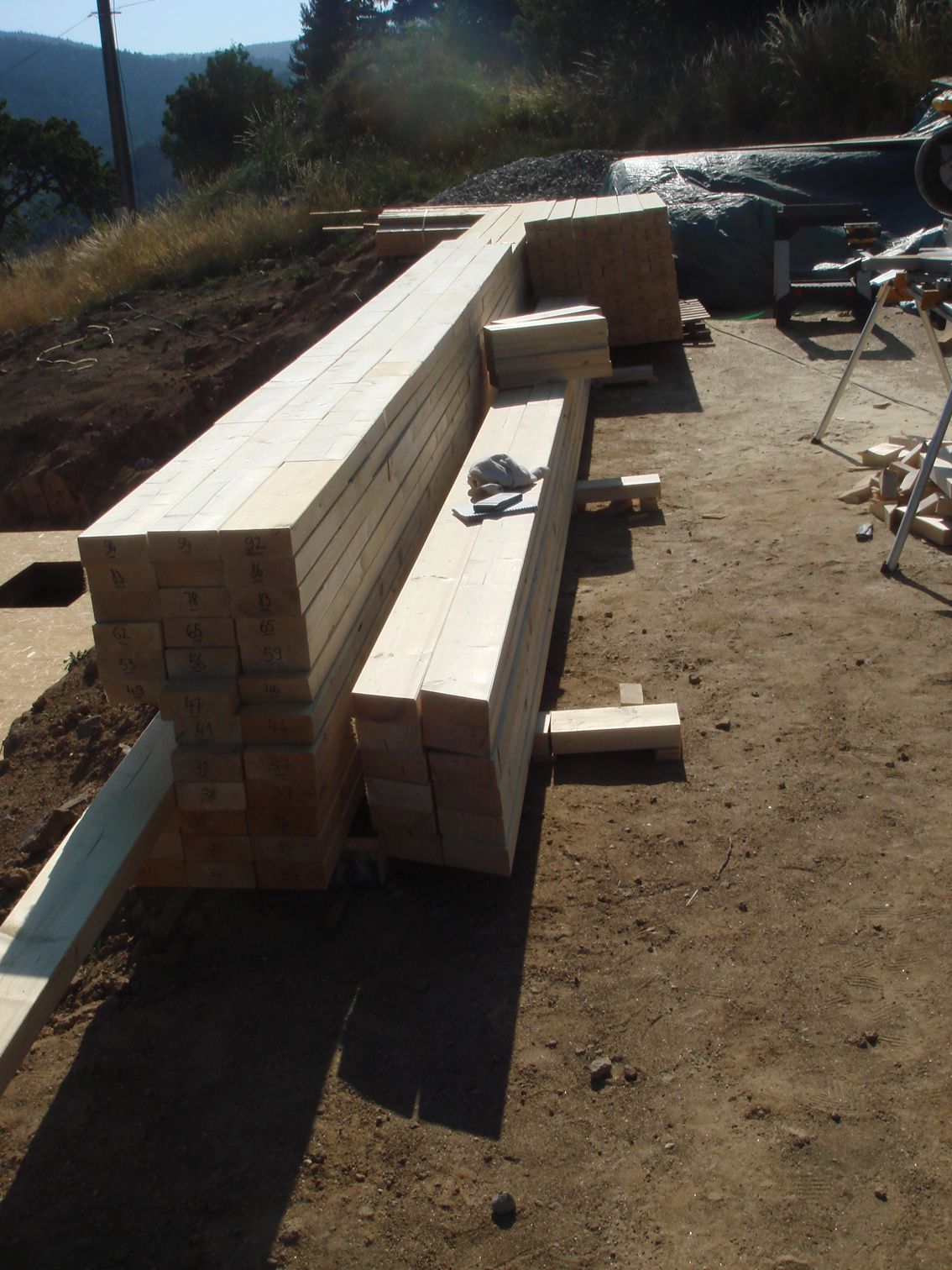 Découpes des chevrons - AUTO-CONSTRUCTION DE NOTRE MAISON OSSATURE-BOIS