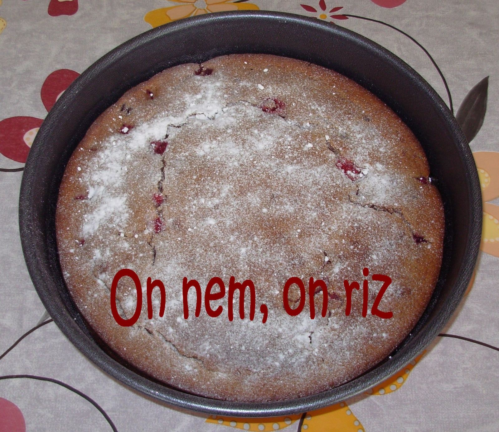 Gâteau aux fruits rouges et à la châtaigne - On nem, on riz