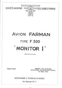 FARMAN MONITOR I - Un peu d'histoire... - MicroAvionRC