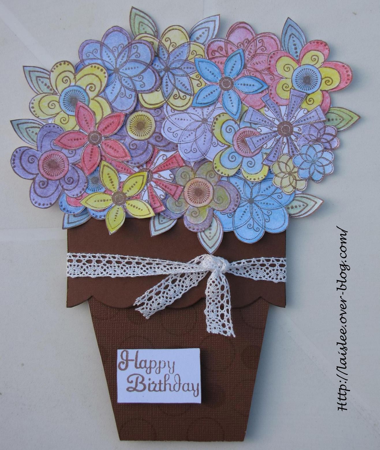 Carte pot de fleur - Le scrap de laislee