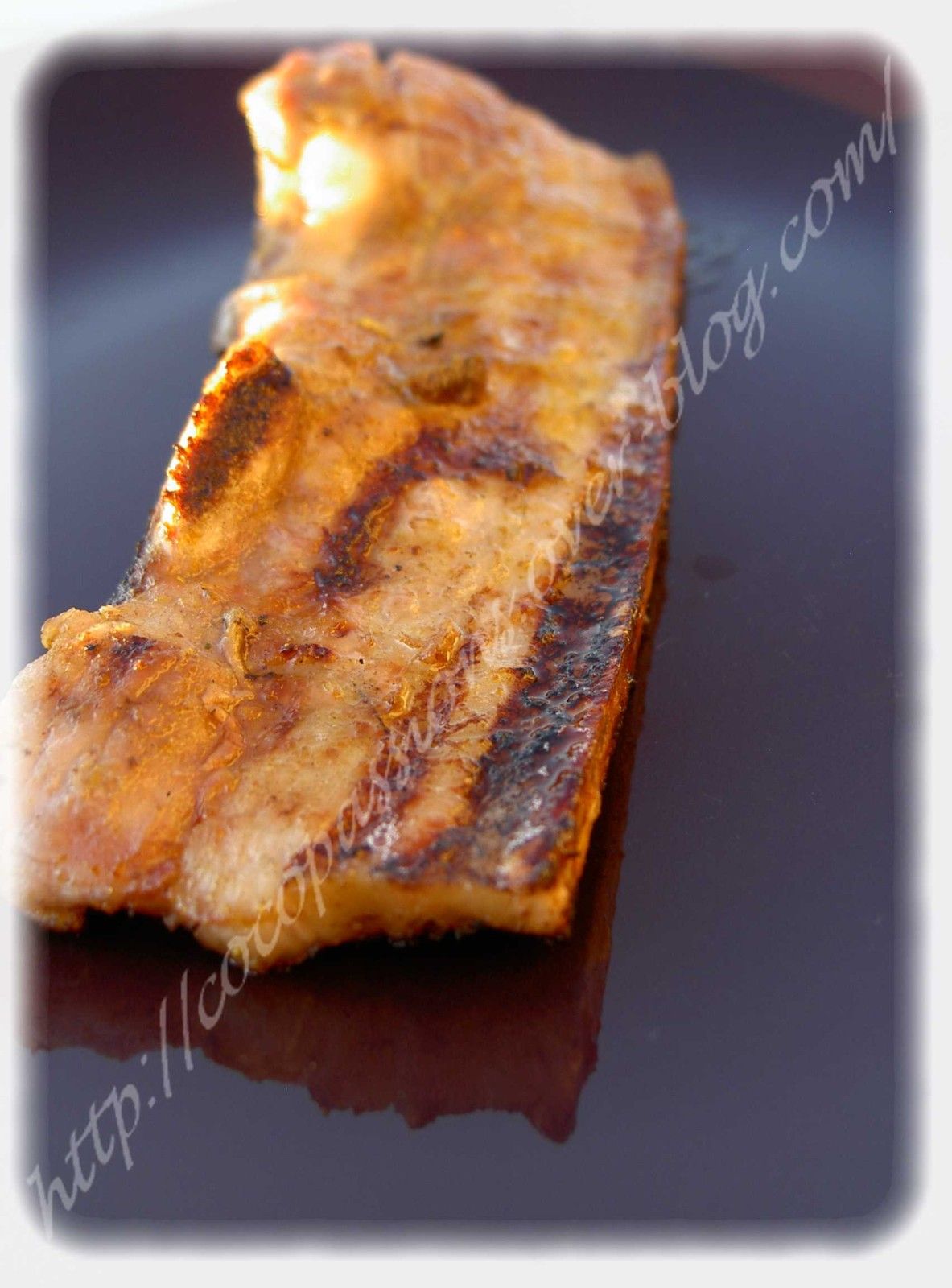 Lard grillé au curry et au miel - °°° La cuisine de Cocopassions