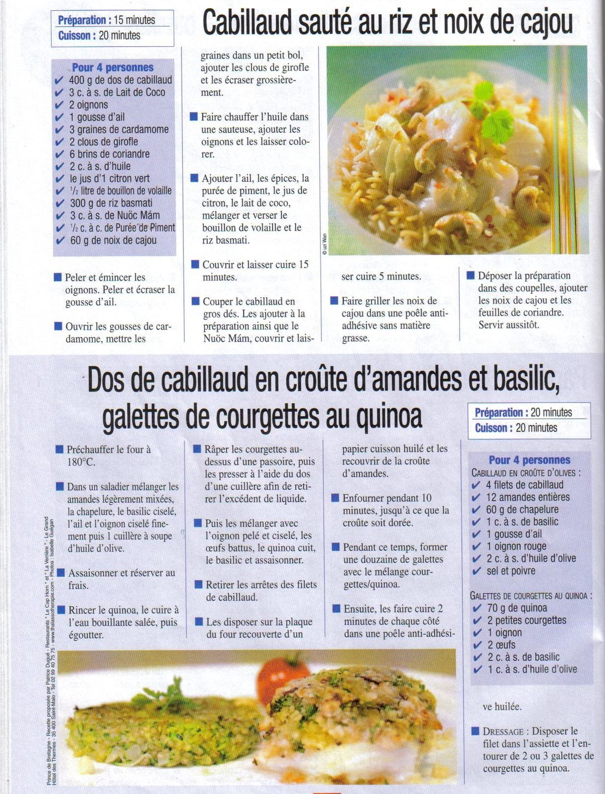 recettes de cabillaud et une de skrei - Le blog de les passions du captaine