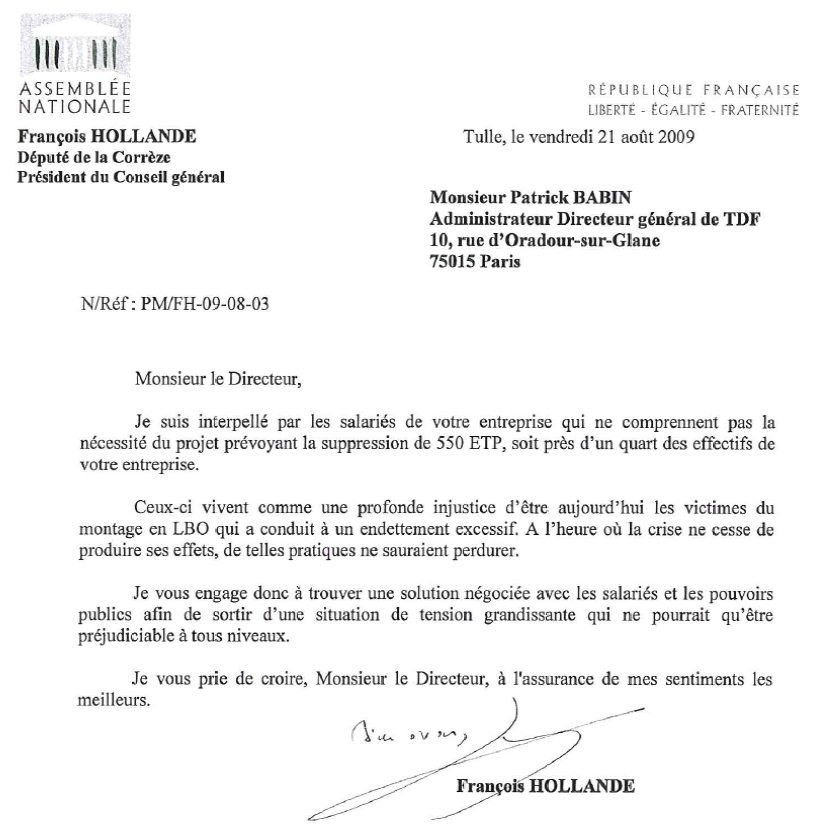 François Hollande à Patrick Babin - Le blog de sauvonstdf