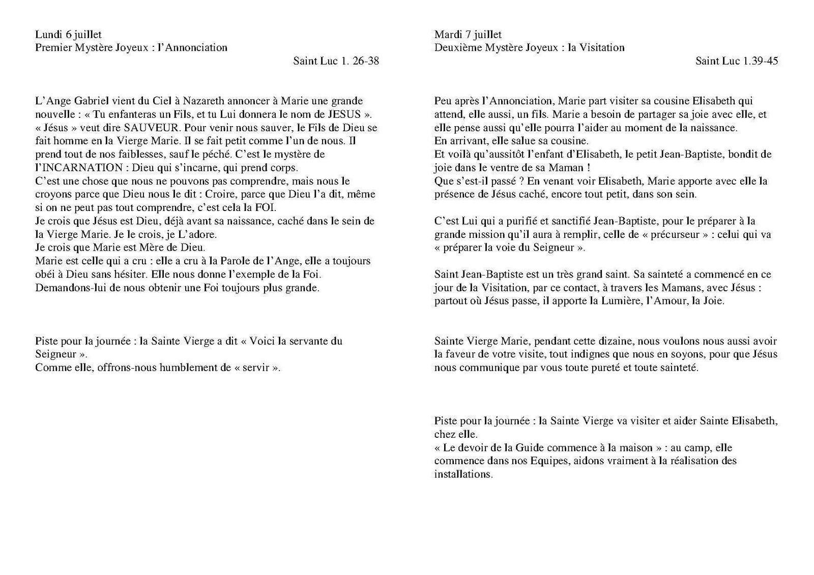 Chapelet scout médité - COMPAGNIE SAINTE MARIE - 1ère Le Mans