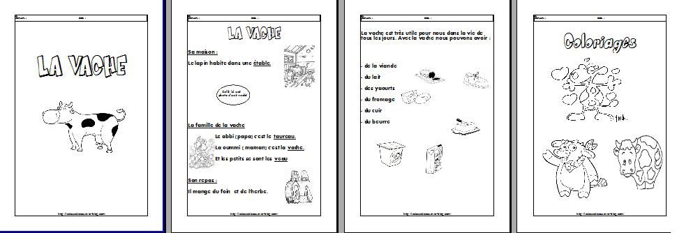 animaux de la ferme : la vache et le canard - LA CLASSE DE IZAS