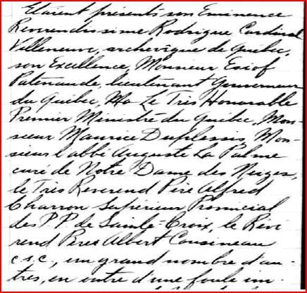 Sépulture du Frère André (Alfred Bessette) le 12 janvier 1937 à ...