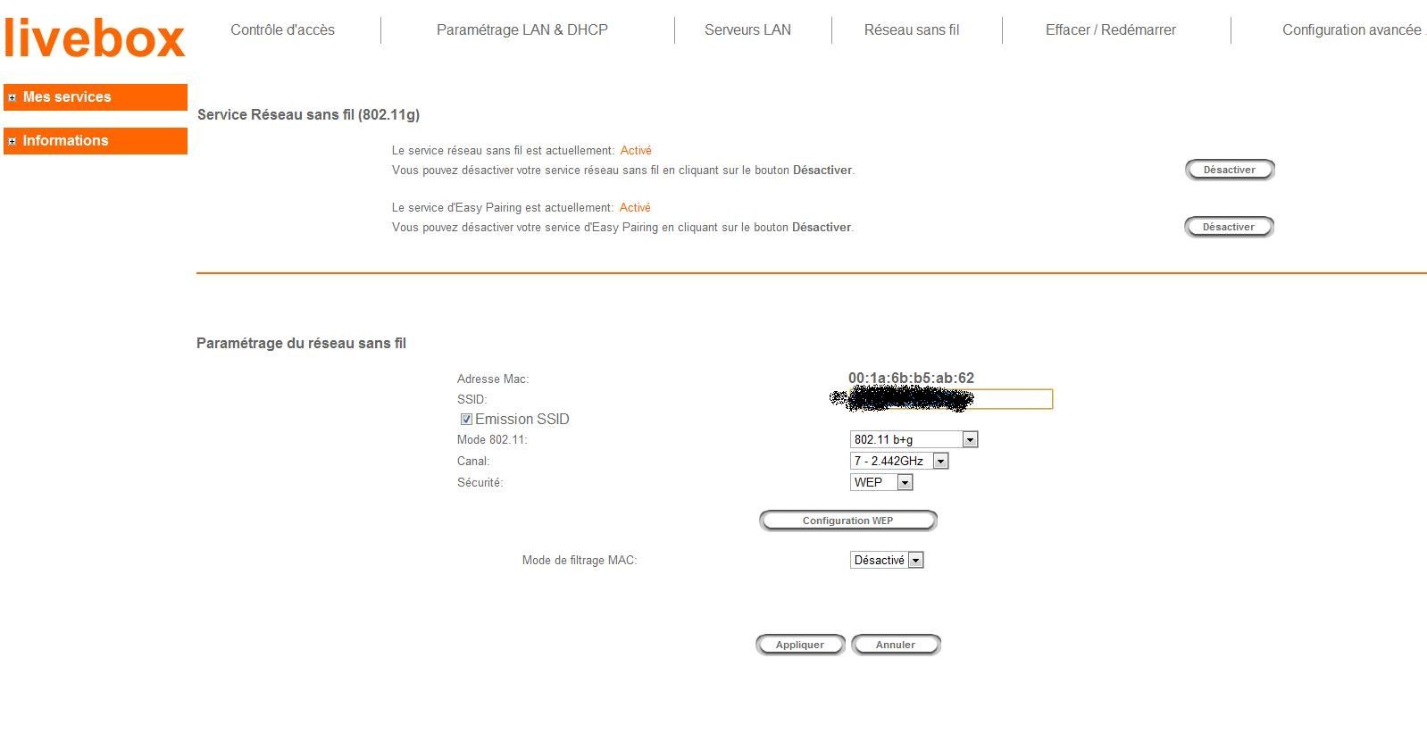 Connecter une Wii en wifi avec une Livebox Sagem - Connecter une Wii en ...