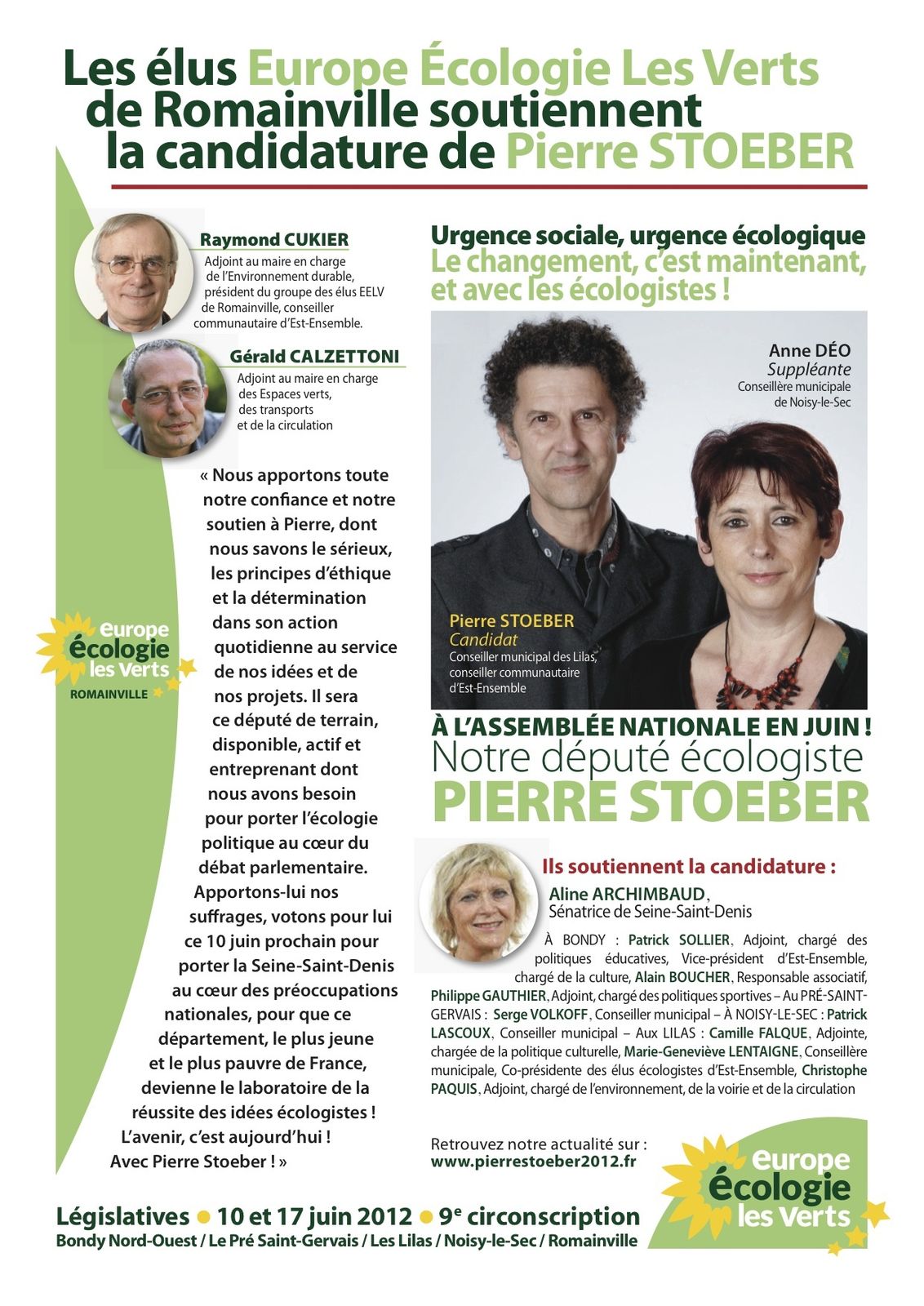 LES ELUS EELV SOUTIENNENT LA CANDIDATURE DE PIERRE STOEBER pour l ...