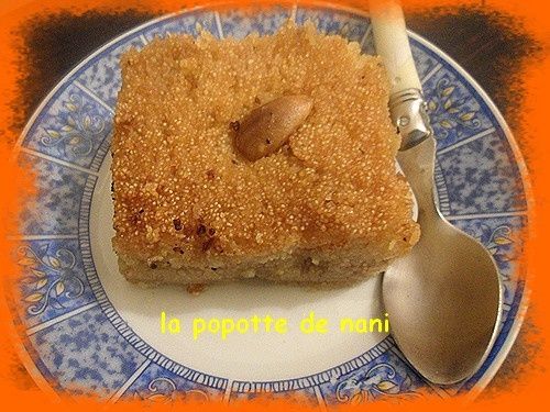 Chamia ou kalb ellouz, gâteau de semoule aux amandes - Ma popotte au ...