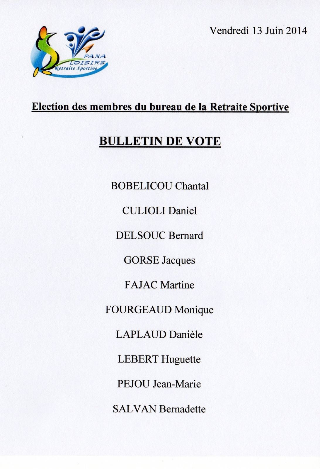 ASSEMBLEE GENERALE - Retraite Sportive Panazol