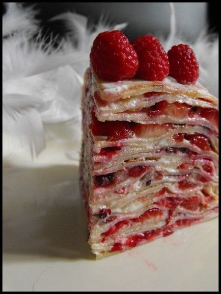 Sensation d'été (Gâteau de crêpes au mascarpone & fruits rouges ...