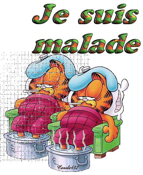 Gif scintillant - Garfield - Je suis malade - Le Monde des Gifs