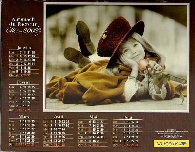 Calendrier Almanach du facteur - Année 2002 "Enfants" - Le grenier de Mimi