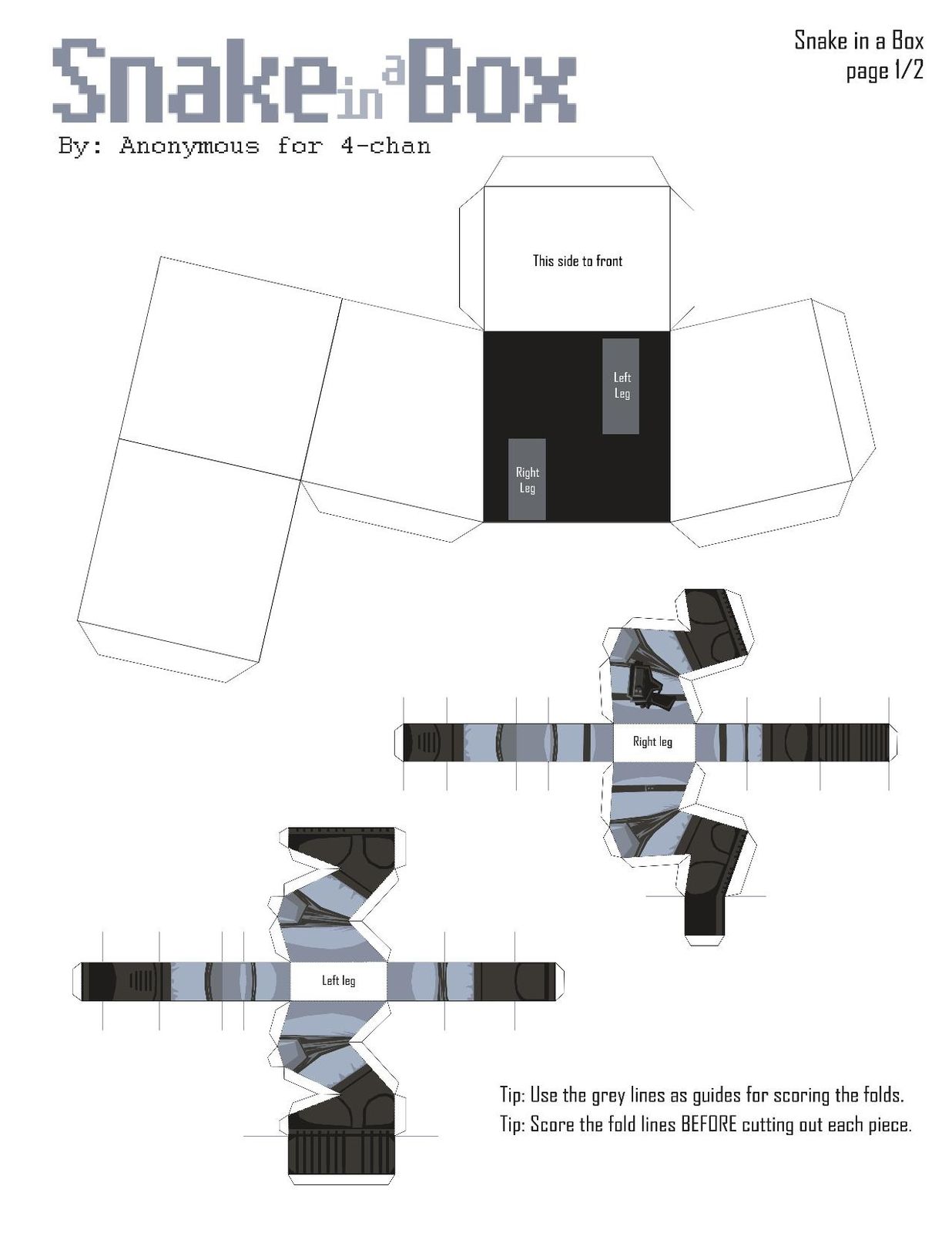 Snake in a Box papercraft (mise à jour ^^) - Le blog de nonojux